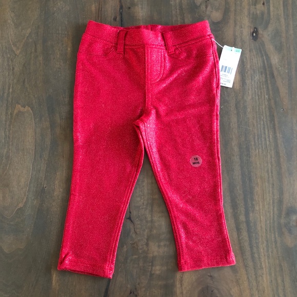 Bottoms | Red Glitter Baby Pants | Poshmark